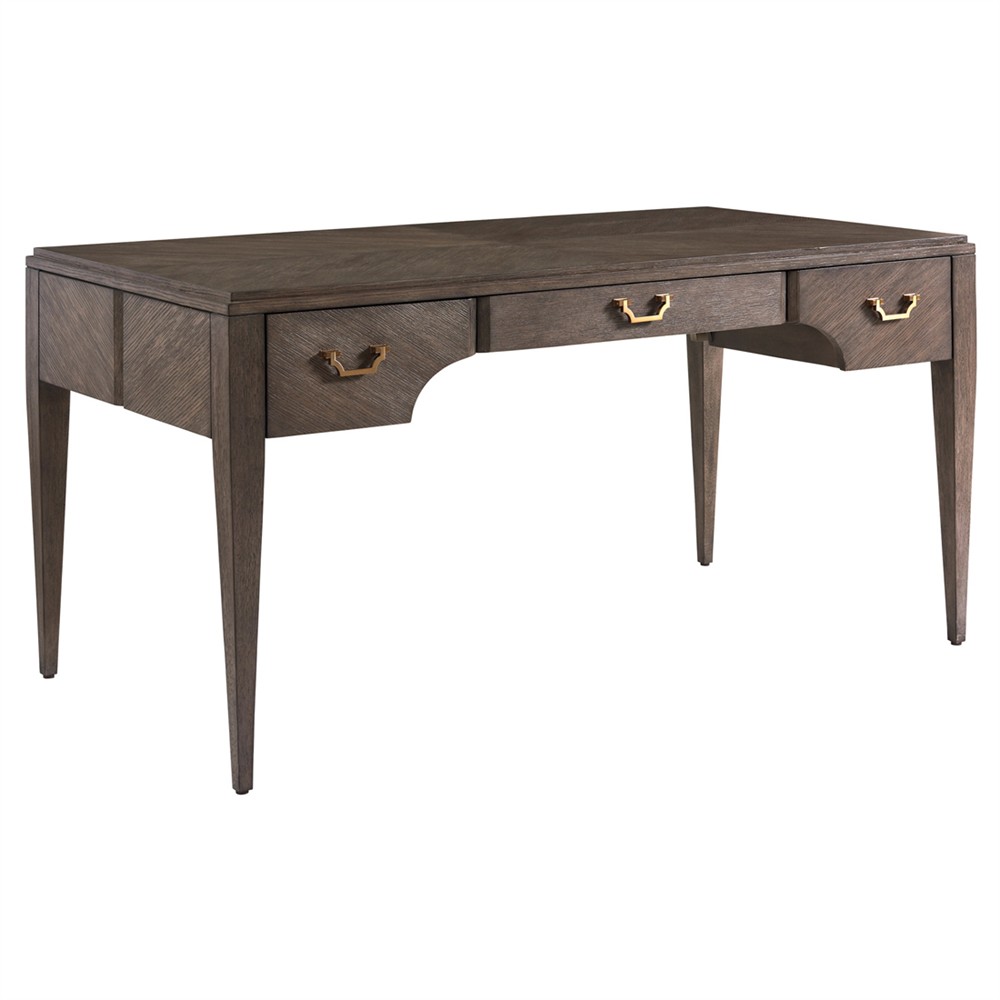 Bennett Updated Traditional Brown Wood Writing Desk | Kathy Kuo Home