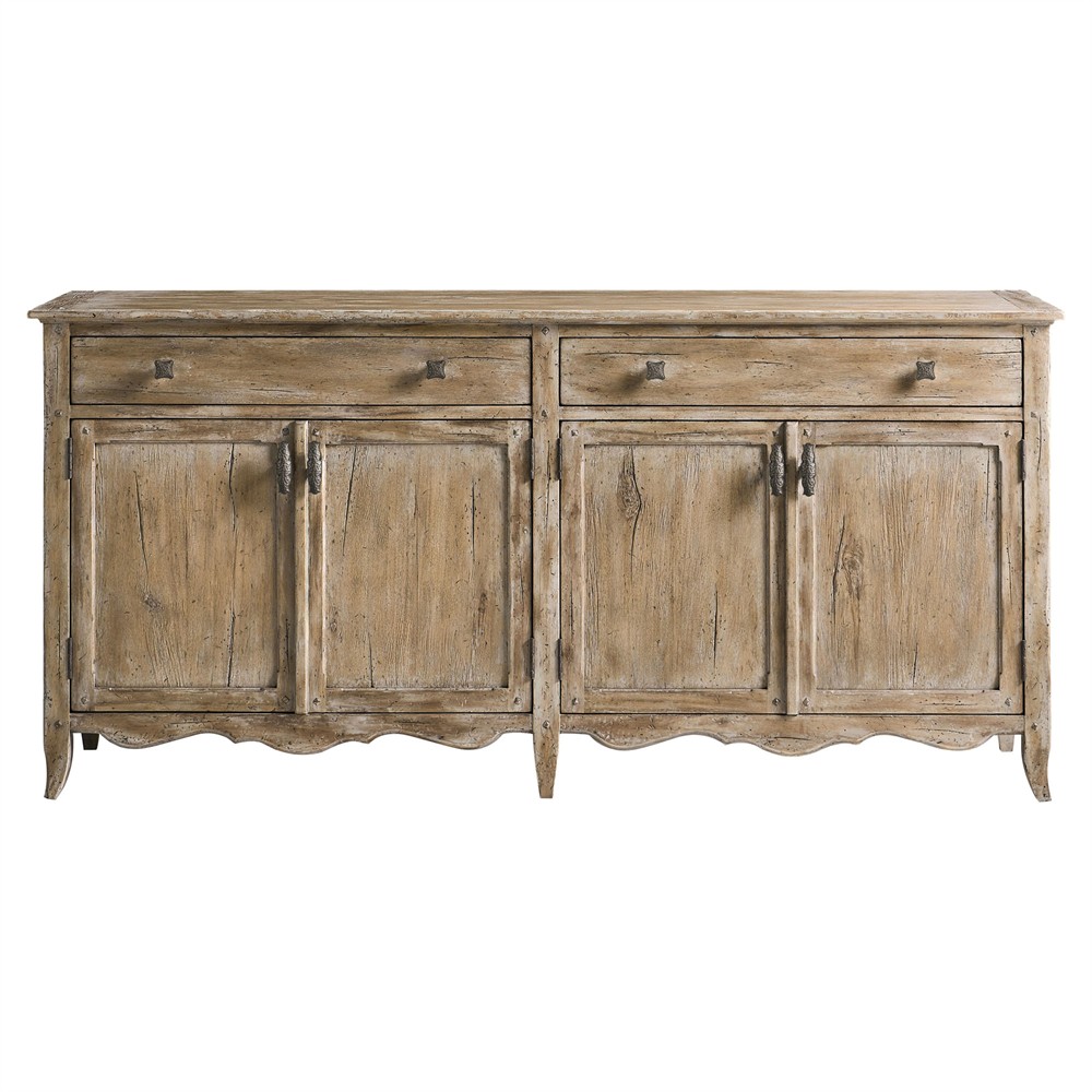 Lacey French Country Brown Acacia Sideboard Wide (Over 75" W) | Kathy ...
