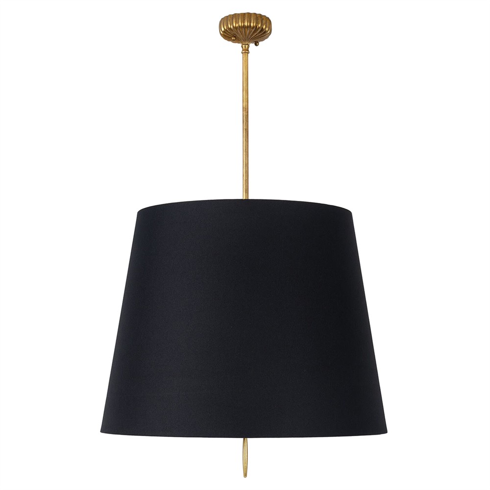 Clove Updated Traditional Black Linen Shade Pendant - Large Medium (21 ...