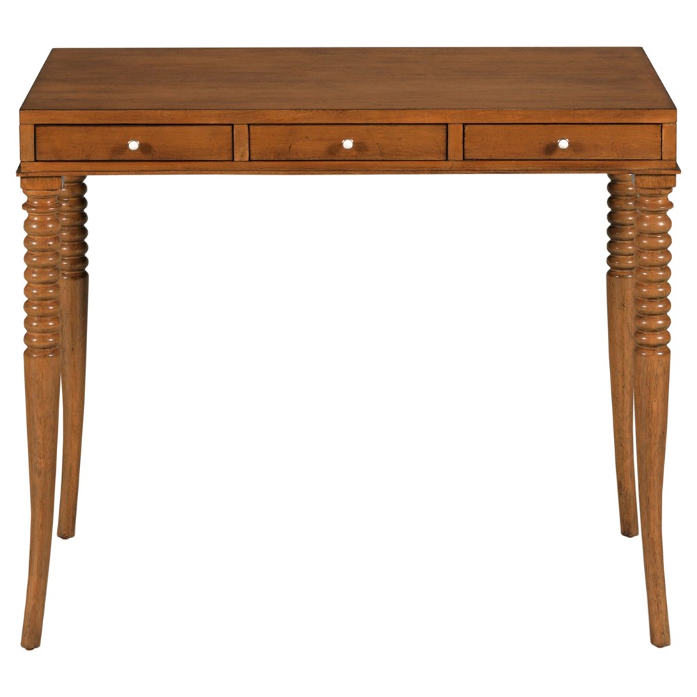Eloise Updated Traditional Brown Wood Writing Desk | Kathy Kuo Home