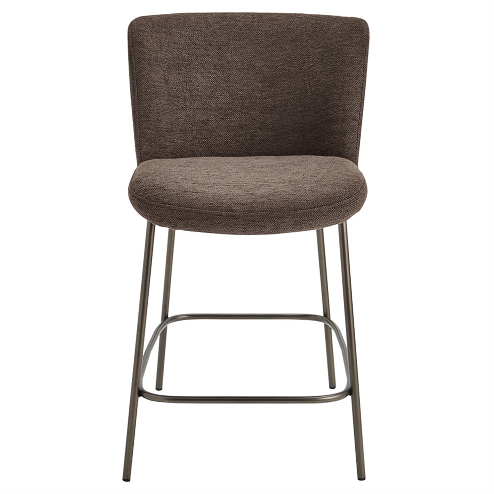 Sally Modern Classic Dark Brown Metal Counter Stool | Kathy Kuo Home