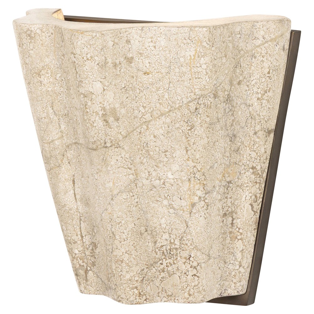 Astra Updated Traditional Cream Italian Marble Sconce | Kathy Kuo Home