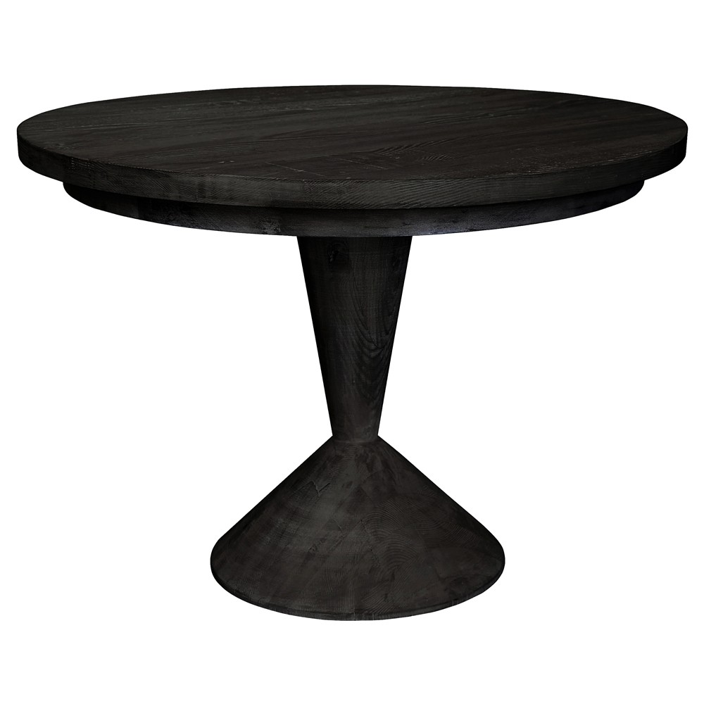 Remy Modern Classic Black Reclaimed Wood Round Dining Table - 42" 41" W ...