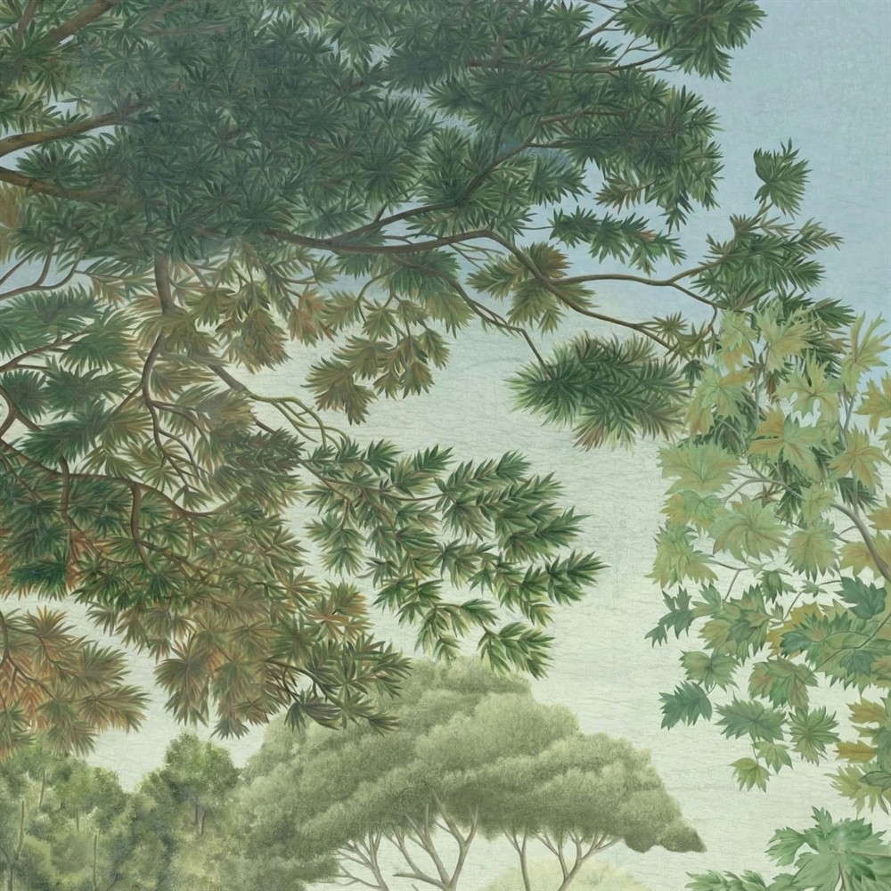 Iksel Italian Promenade Traditional Green Botanical Wallpaper Mural ...