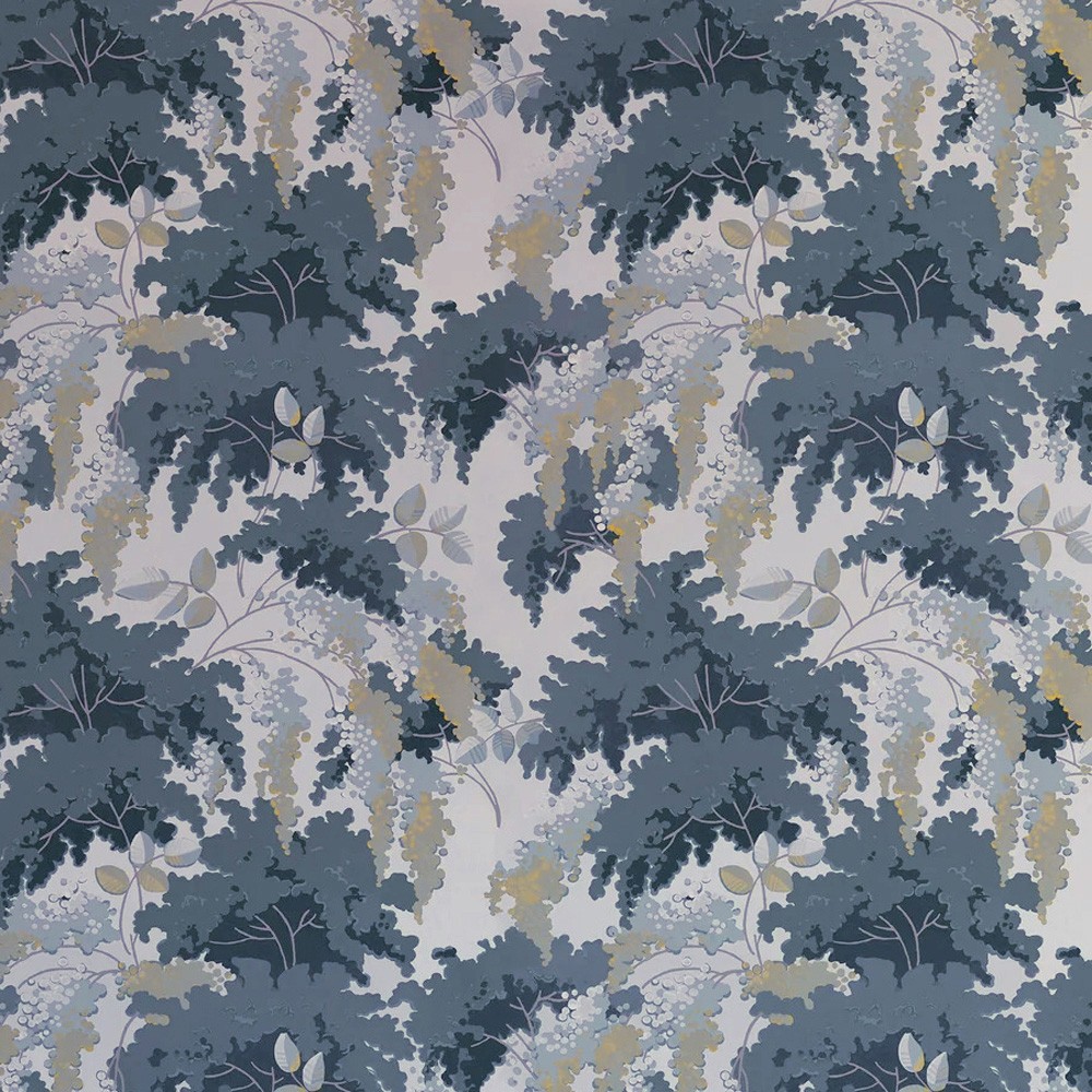 Isidore Leroy Frondaisons Blue Floral Non Woven Wallpaper - Sample ...