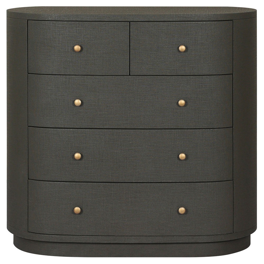 Beatrice Modern Classic Dark Green Painted Linen Oval Tall Chest ...