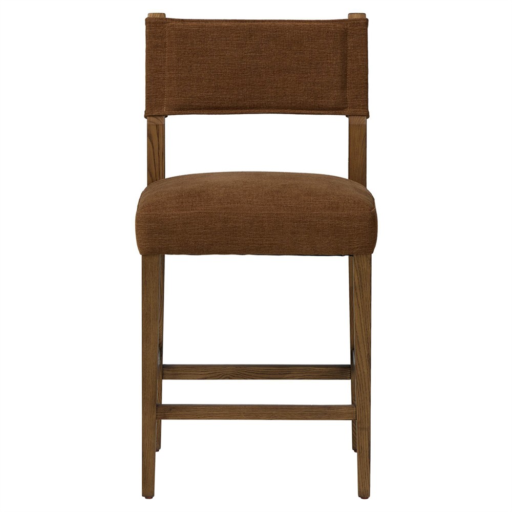 Ely Rustic Lodge Brown Counter Stool | Kathy Kuo Home