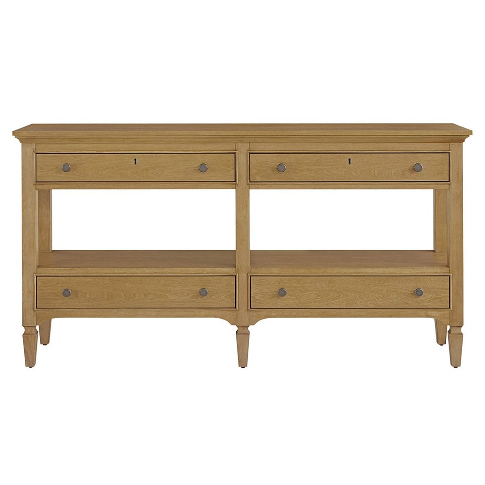 Adelaide Updated Traditional Brown Wood Console Table Long (53 - 75" W ...