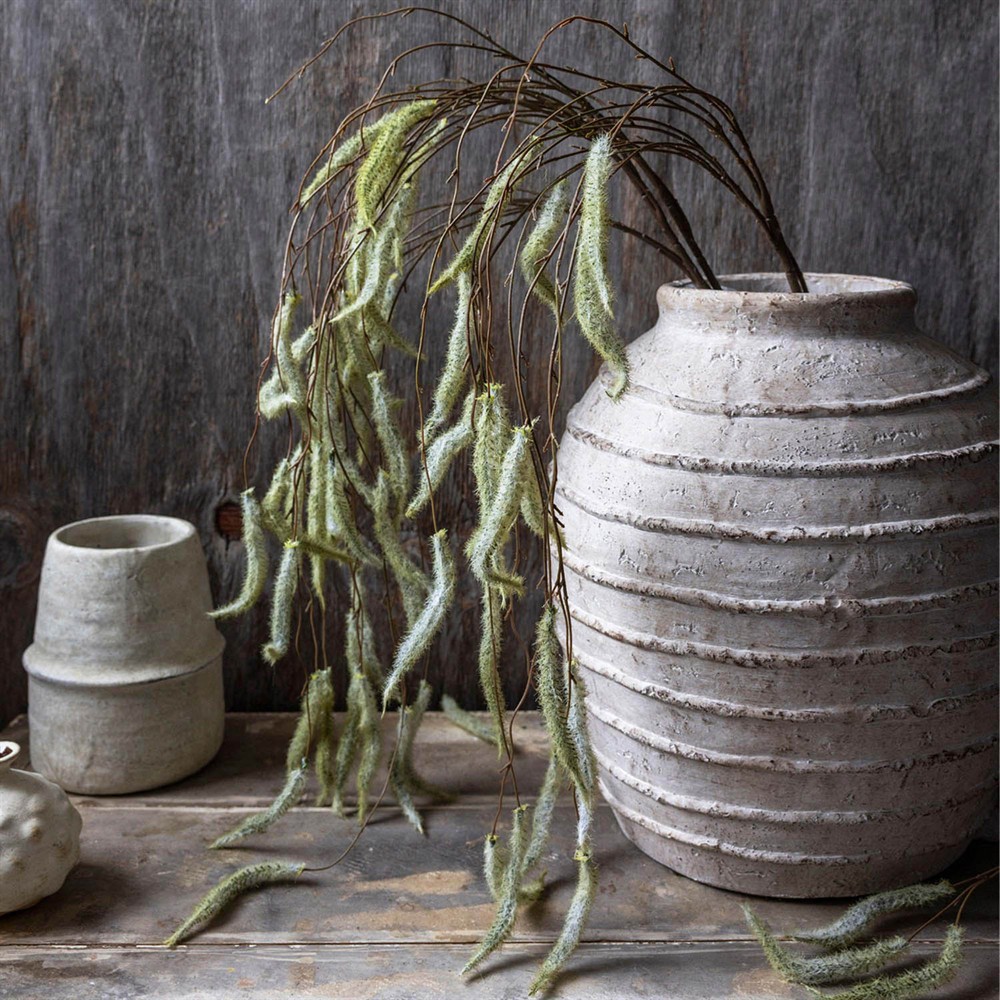 Celestine Coastal Beach Green Trailing Catkin Faux Floral Bundle ...