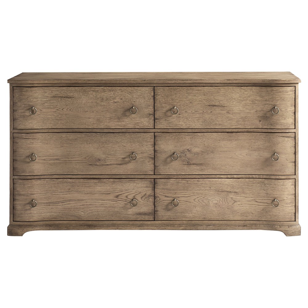 Lucca French Country Brown Oak Double Dresser | Kathy Kuo Home