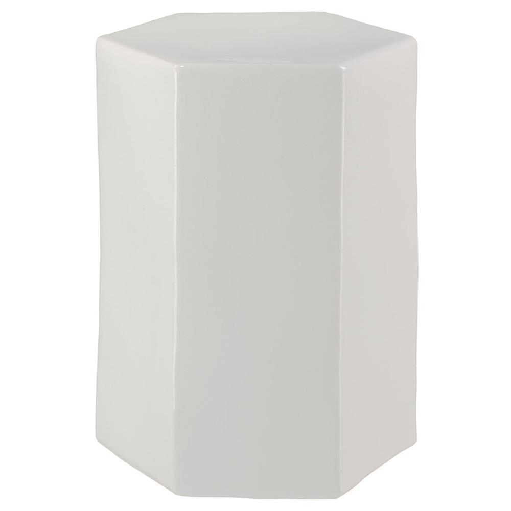 Jett Modern Classic Novelty White Ceramic Side Table