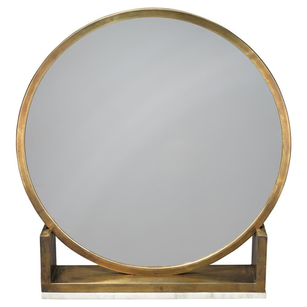 Will Modern Classic Brass Metal Silver Standing Table Mirror Medium (21 ...