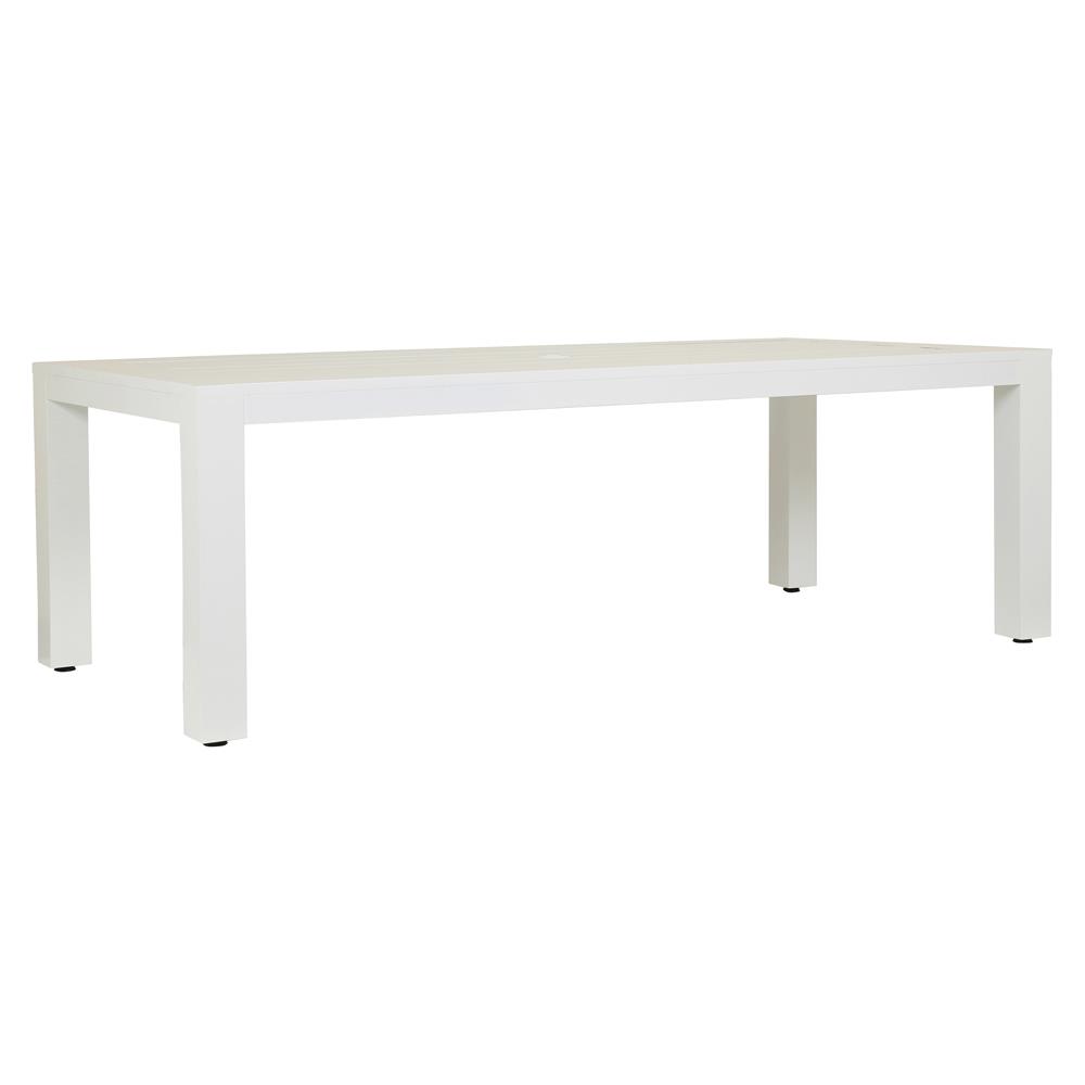 Roman Modern White Metal Rectangular Outdoor Dining Table - 90"W