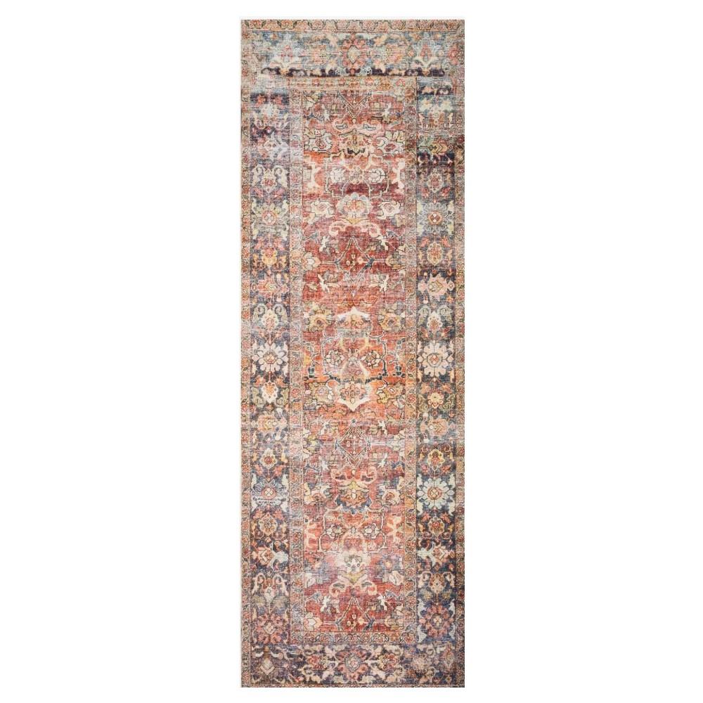 Zethan Global Bazaar Orange Patterned Rug - 2'6"x7'6" | Kathy Kuo Home
