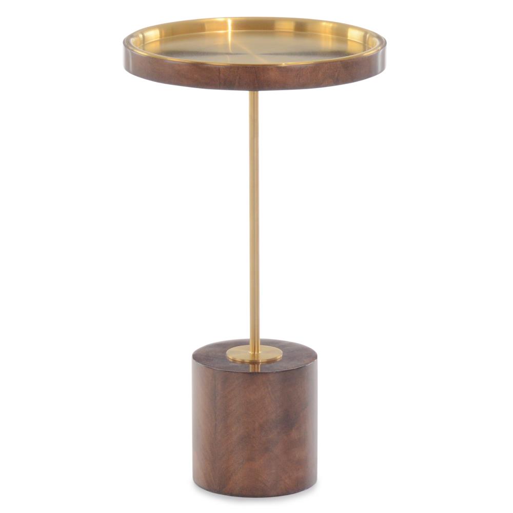 John-Richard Nimes Modern Classic Brown Walnut Wood Gold Metal Martini ...