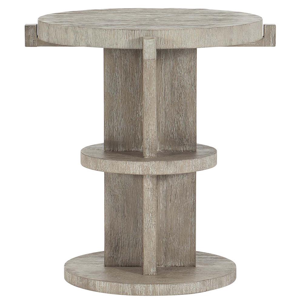 Owen Modern Classic Brown Wood Round Side End Table | Kathy Kuo Home